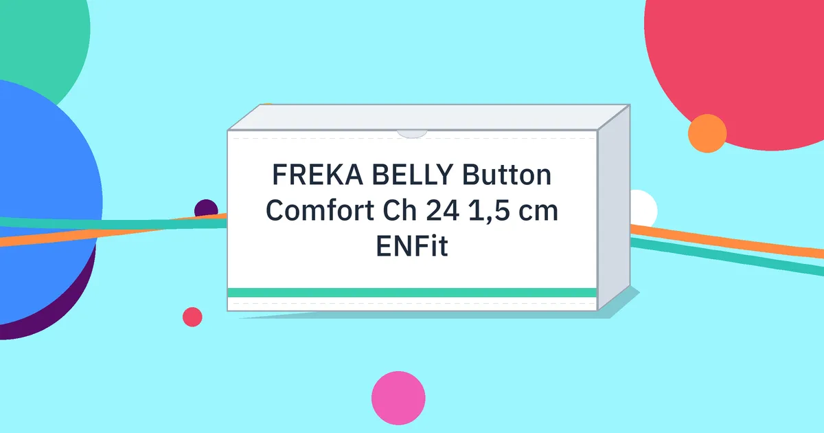 Symbolbild: Packung mit der Aufschrift FREKA BELLY Button Comfort Ch 24 1,5 cm ENFit (PZN 11487034) – Verfügbarkeit und Bezug in Apotheken in Frankfurt am Main