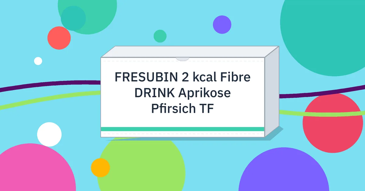 Symbolbild: Packung mit der Aufschrift FRESUBIN 2 kcal Fibre DRINK Aprikose Pfirsich TF (PZN 20191315) – Verfügbarkeit und Bezug in Apotheken in Frankfurt am Main