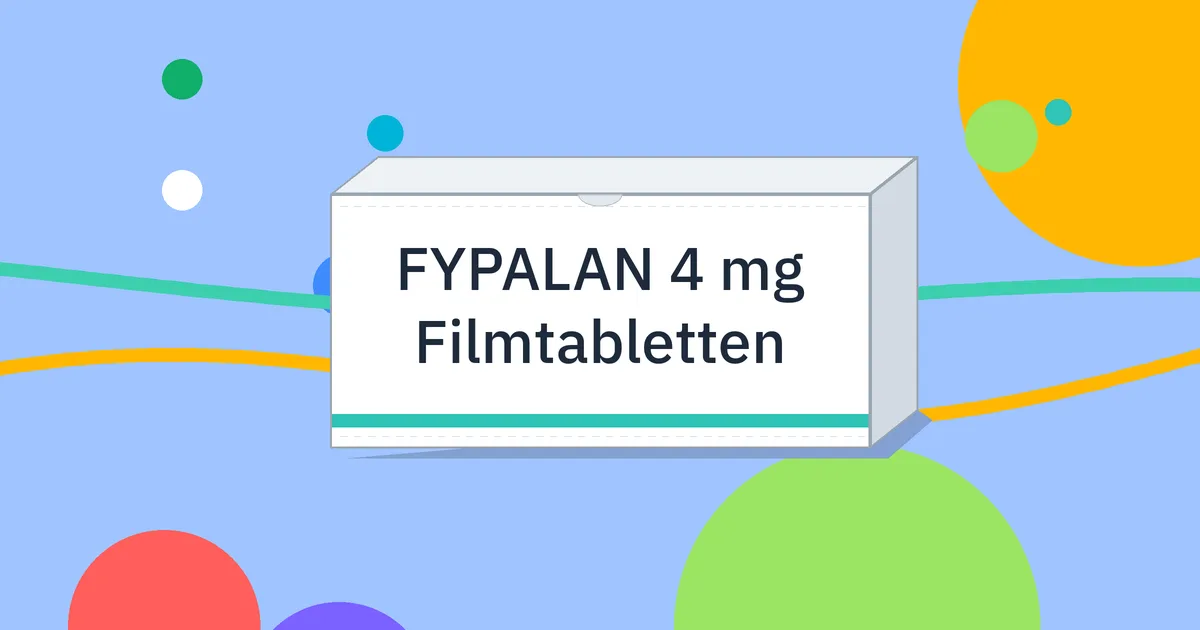 Symbolbild: Packung mit der Aufschrift FYPALAN 4 mg Filmtabletten (PZN 20333347) – Verfügbarkeit und Bezug in Apotheken in Frankfurt am Main