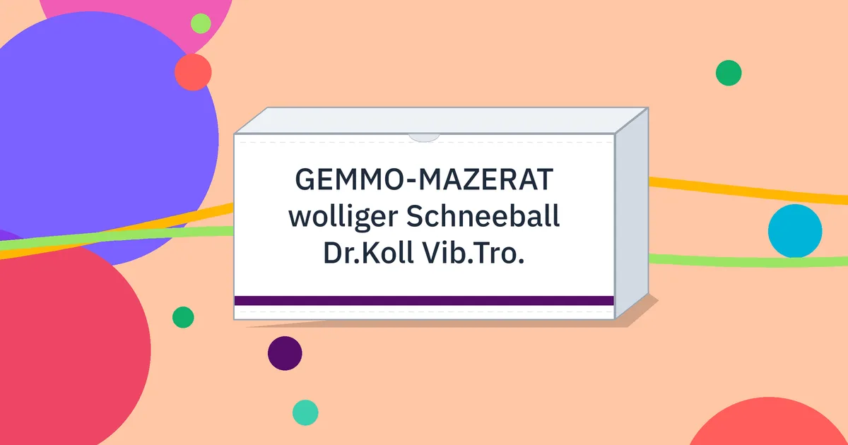 Symbolbild: Packung mit der Aufschrift GEMMO-MAZERAT wolliger Schneeball Dr.Koll Vib.Tro. (PZN 20059998) – Verfügbarkeit und Bezug in Apotheken in Frankfurt am Main