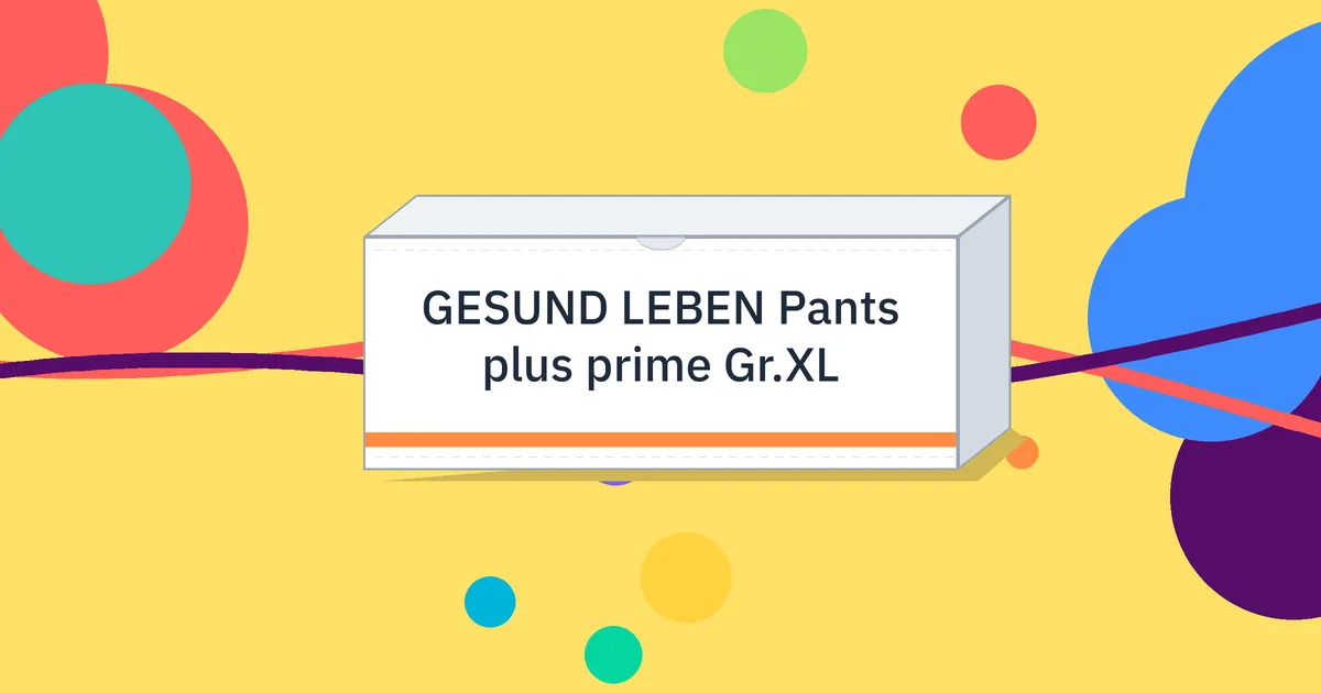 Symbolbild: Packung mit der Aufschrift GESUND LEBEN Pants plus prime Gr.XL (PZN 07532869) – Verfügbarkeit und Bezug in Apotheken in Frankfurt am Main