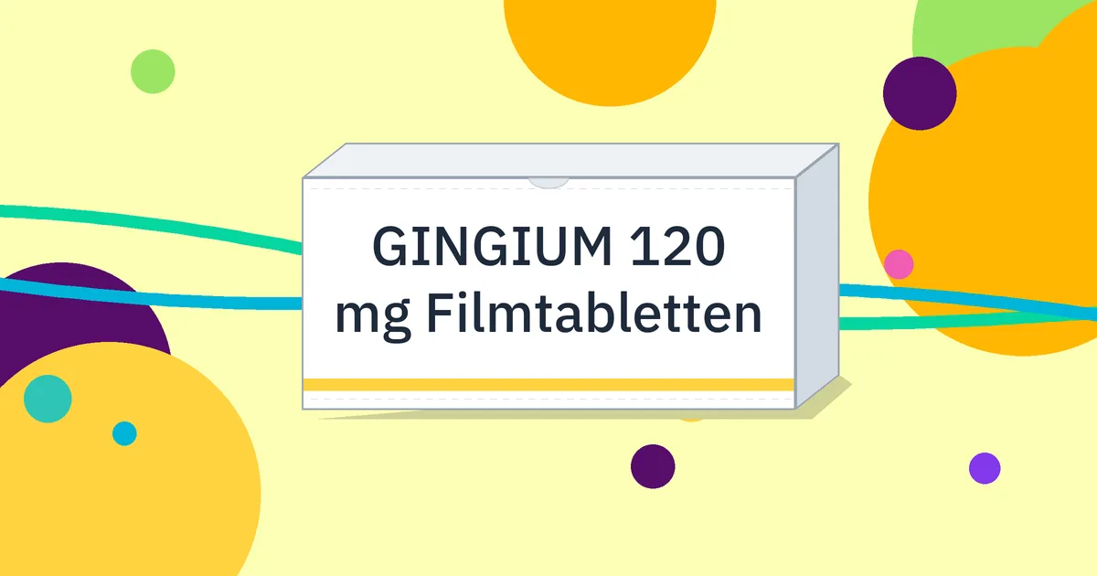 Symbolbild: Packung mit der Aufschrift GINGIUM 120 mg Filmtabletten (PZN 18850087) – Verfügbarkeit und Bezug in Apotheken in Frankfurt am Main