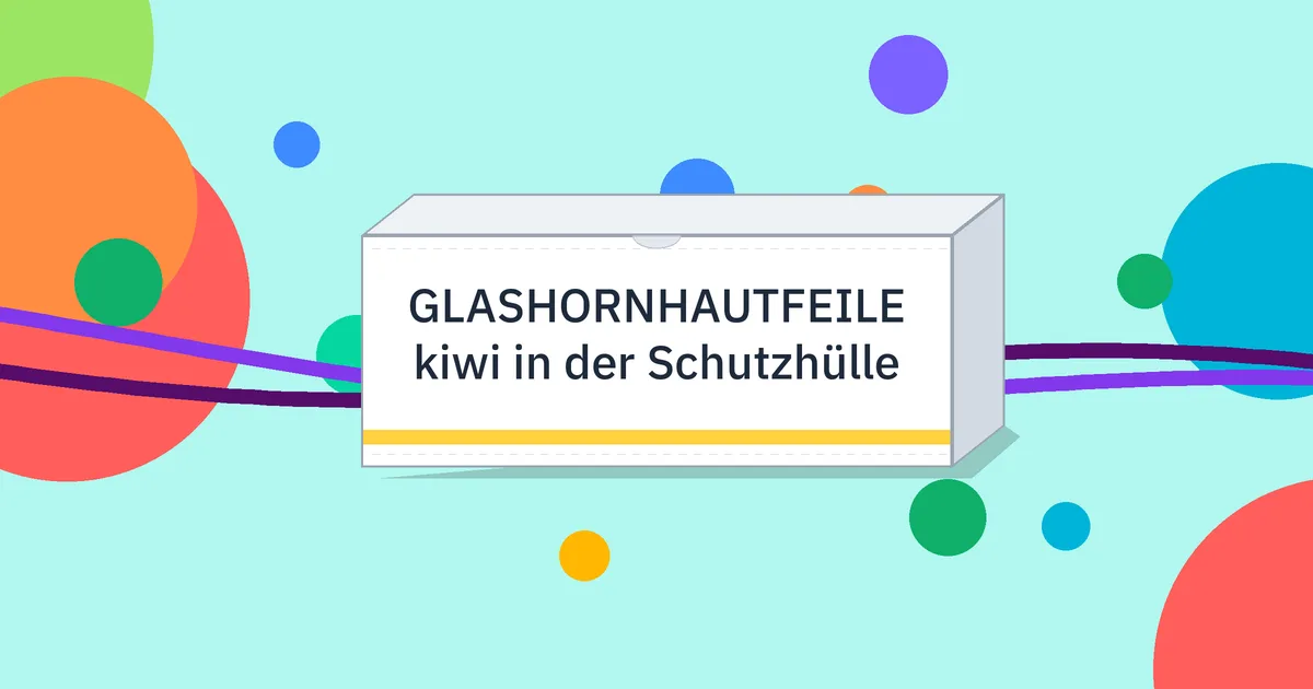 Symbolbild: Packung mit der Aufschrift GLASHORNHAUTFEILE kiwi in der Schutzhülle (PZN 12460126) – Verfügbarkeit und Bezug in Apotheken in Frankfurt am Main