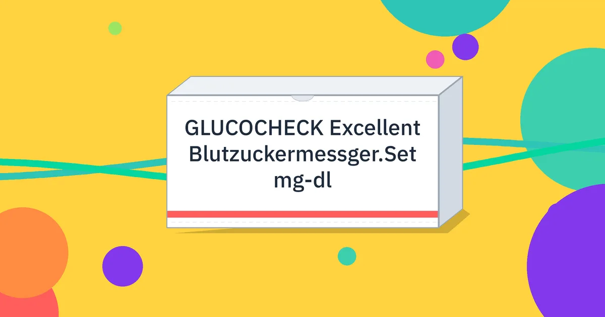 Symbolbild: Packung mit der Aufschrift GLUCOCHECK Excellent Blutzuckermessger.Set mg-dl (PZN 13873965) – Verfügbarkeit und Bezug in Apotheken in Frankfurt am Main