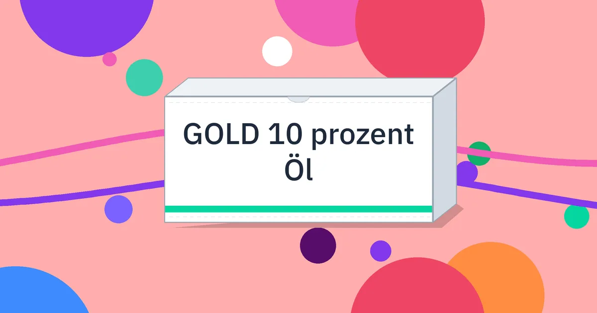 Symbolbild: Packung mit der Aufschrift GOLD 10 prozent Öl (PZN 16876289) – Verfügbarkeit und Bezug in Apotheken in Frankfurt am Main
