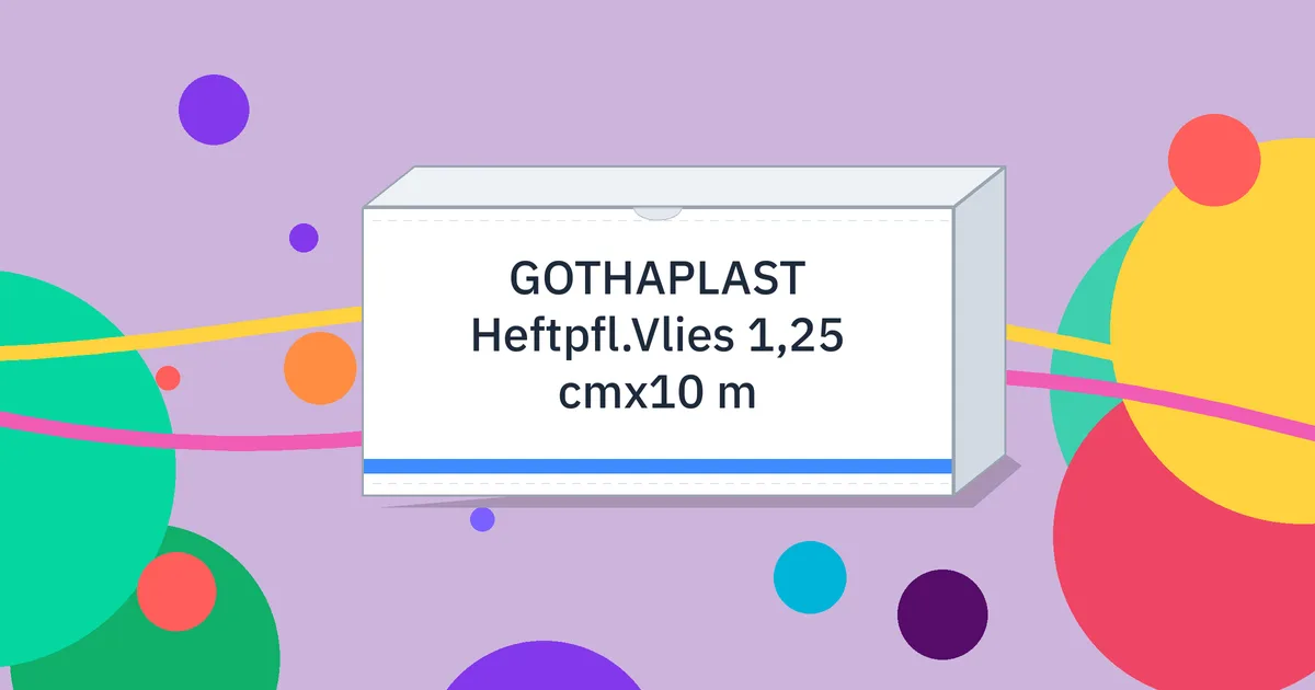 Symbolbild: Packung mit der Aufschrift GOTHAPLAST Heftpfl.Vlies 1,25 cmx10 m (PZN 04079151) – Verfügbarkeit und Bezug in Apotheken in Frankfurt am Main