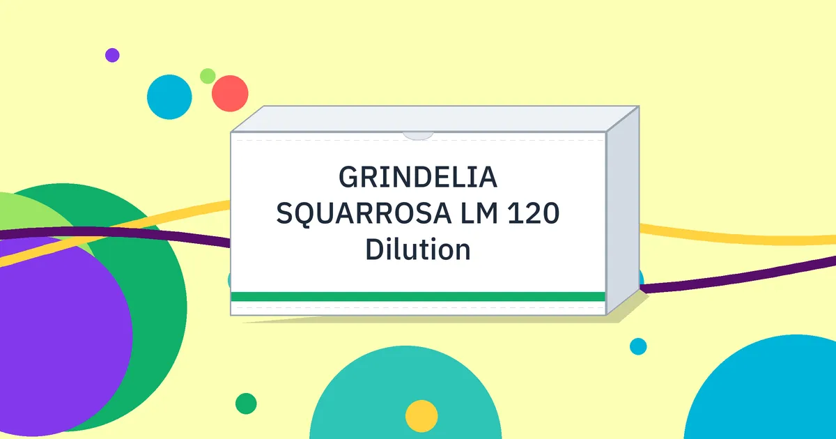 Symbolbild: Packung mit der Aufschrift GRINDELIA SQUARROSA LM 120 Dilution (PZN 13547786) – Verfügbarkeit und Bezug in Apotheken in Frankfurt am Main