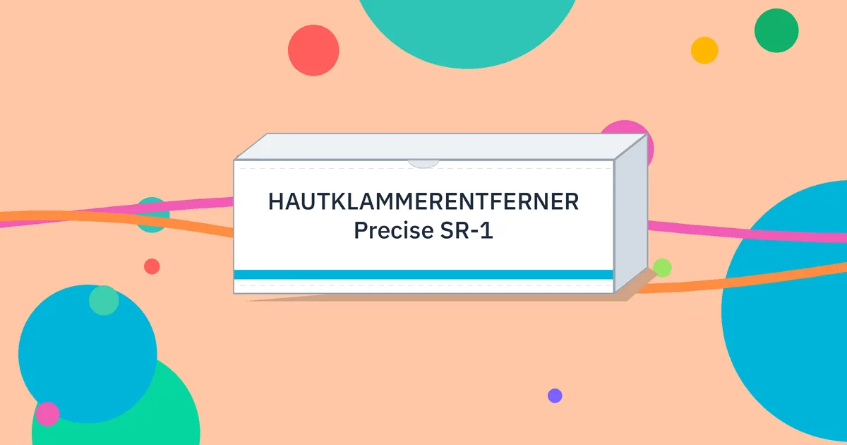 Symbolbild: Packung mit der Aufschrift HAUTKLAMMERENTFERNER Precise SR-1 (PZN 09728743) – Verfügbarkeit und Bezug in Apotheken in Frankfurt am Main