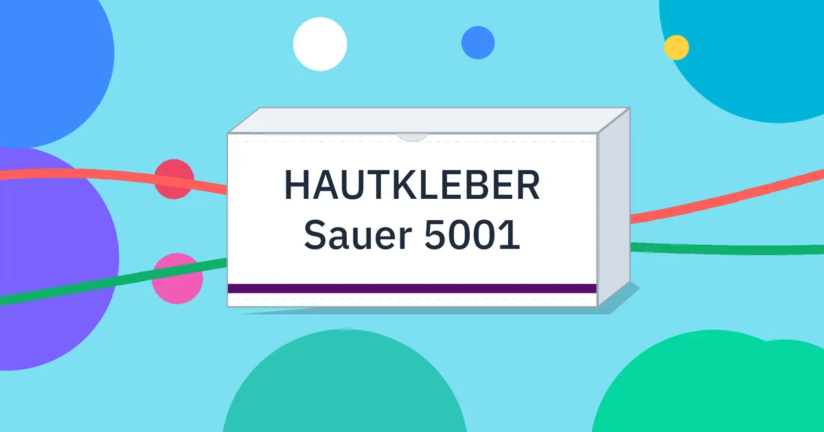 Symbolbild: Packung mit der Aufschrift HAUTKLEBER Sauer 5001 (PZN 00586299) – Verfügbarkeit und Bezug in Apotheken in Frankfurt am Main