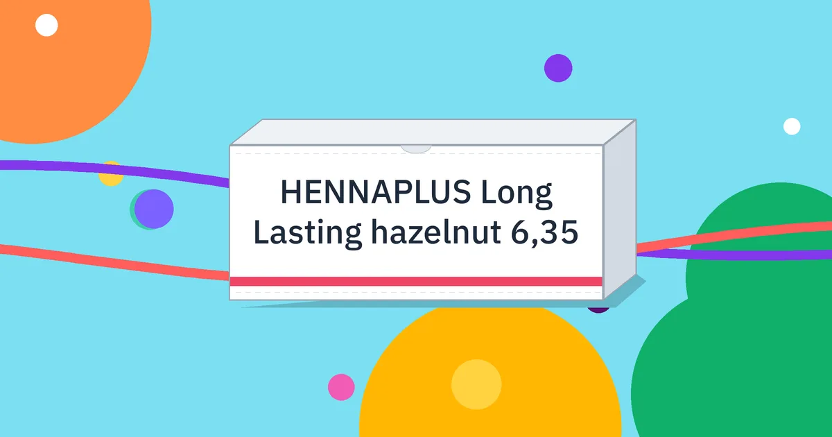Symbolbild: Packung mit der Aufschrift HENNAPLUS Long Lasting hazelnut 6,35 (PZN 00099777) – Verfügbarkeit und Bezug in Apotheken in Frankfurt am Main