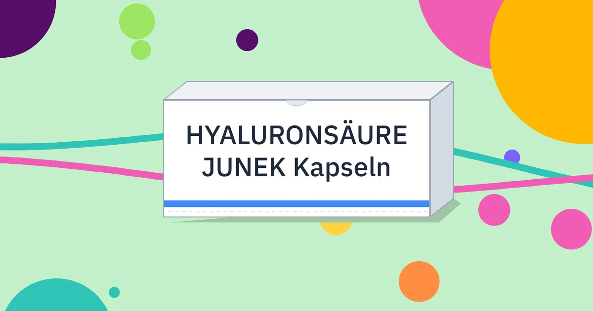 Symbolbild: Packung mit der Aufschrift HYALURONSÄURE JUNEK Kapseln (PZN 09324968) – Verfügbarkeit und Bezug in Apotheken in Frankfurt am Main