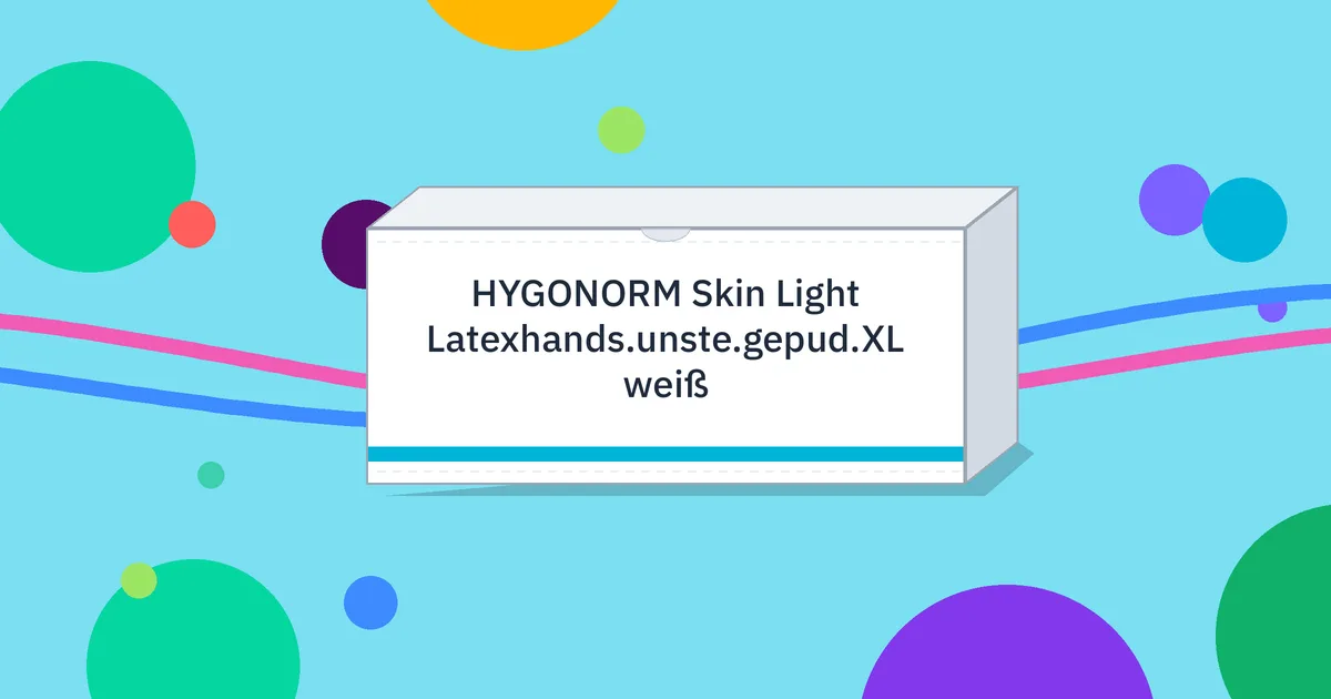 Symbolbild: Packung mit der Aufschrift HYGONORM Skin Light Latexhands.unste.gepud.XL weiß (PZN 20772816) – Verfügbarkeit und Bezug in Apotheken in Frankfurt am Main