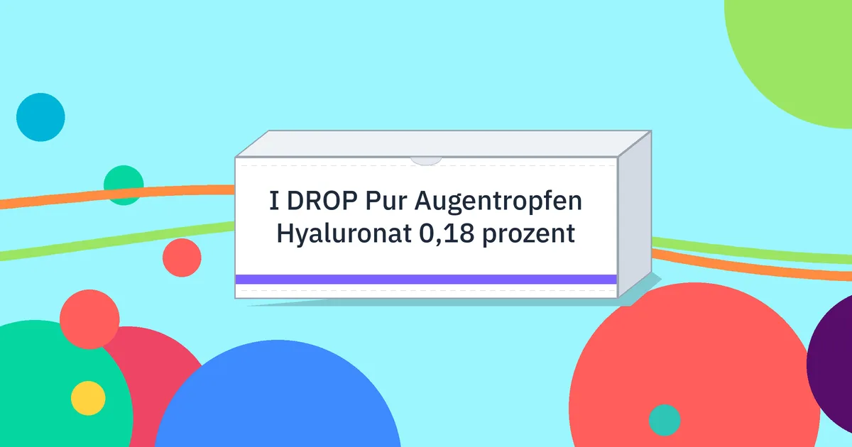 Symbolbild: Packung mit der Aufschrift I DROP Pur Augentropfen Hyaluronat 0,18 prozent (PZN 10943493) – Verfügbarkeit und Bezug in Apotheken in Frankfurt am Main
