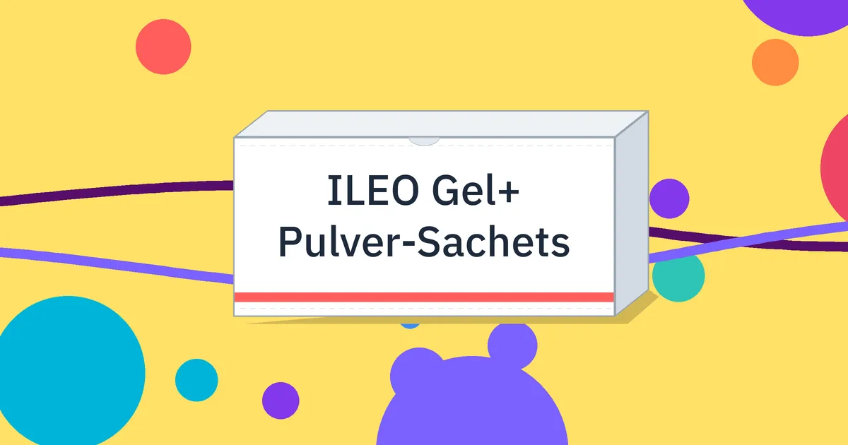 Symbolbild: Packung mit der Aufschrift ILEO Gel+ Pulver-Sachets (PZN 02954821) – Verfügbarkeit und Bezug in Apotheken in Frankfurt am Main
