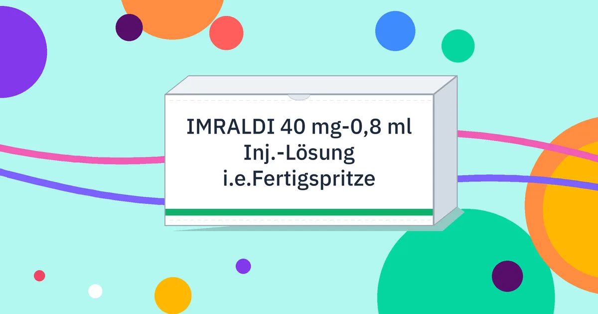 Symbolbild: Packung mit der Aufschrift IMRALDI 40 mg-0,8 ml Inj.-Lösung i.e.Fertigspritze (PZN 15371446) – Verfügbarkeit und Bezug in Apotheken in Frankfurt am Main