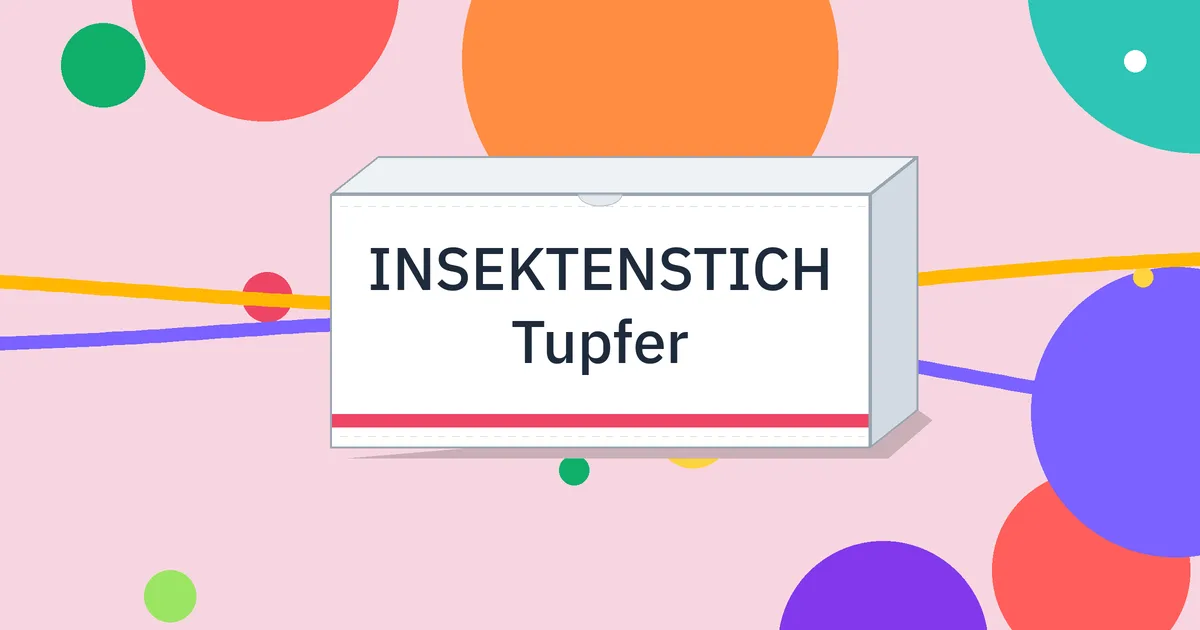 Symbolbild: Packung mit der Aufschrift INSEKTENSTICH Tupfer (PZN 00047243) – Verfügbarkeit und Bezug in Apotheken in Frankfurt am Main