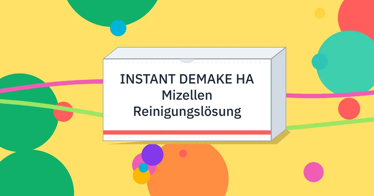 Symbolbild: Packung mit der Aufschrift INSTANT DEMAKE HA Mizellen Reinigungslösung (PZN 11351323) – Verfügbarkeit und Bezug in Apotheken in Frankfurt am Main