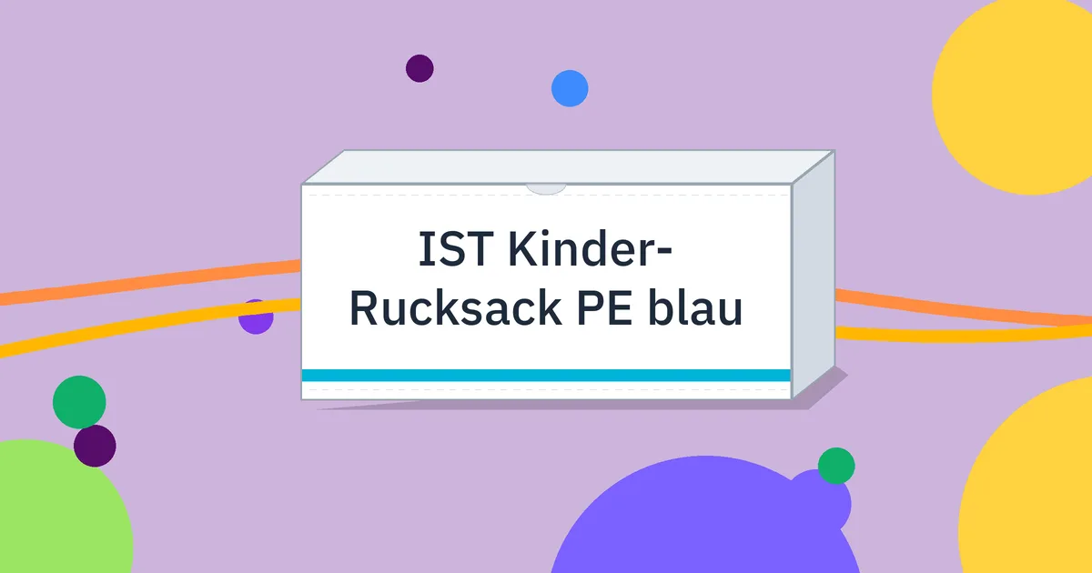Symbolbild: Packung mit der Aufschrift IST Kinder-Rucksack PE blau (PZN 18763247) – Verfügbarkeit und Bezug in Apotheken in Frankfurt am Main