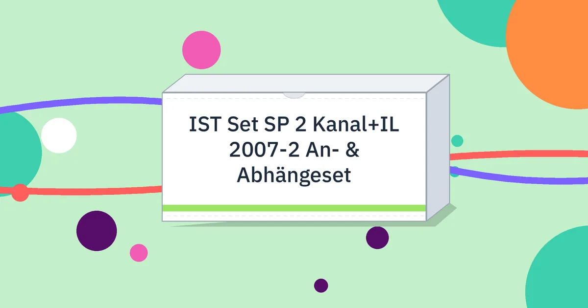 Symbolbild: Packung mit der Aufschrift IST Set SP 2 Kanal+IL 2007-2 An- & Abhängeset (PZN 19288848) – Verfügbarkeit und Bezug in Apotheken in Frankfurt am Main