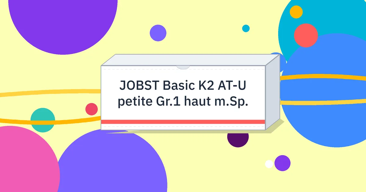Symbolbild: Packung mit der Aufschrift JOBST Basic K2 AT-U petite Gr.1 haut m.Sp. (PZN 13060498) – Verfügbarkeit und Bezug in Apotheken in Frankfurt am Main