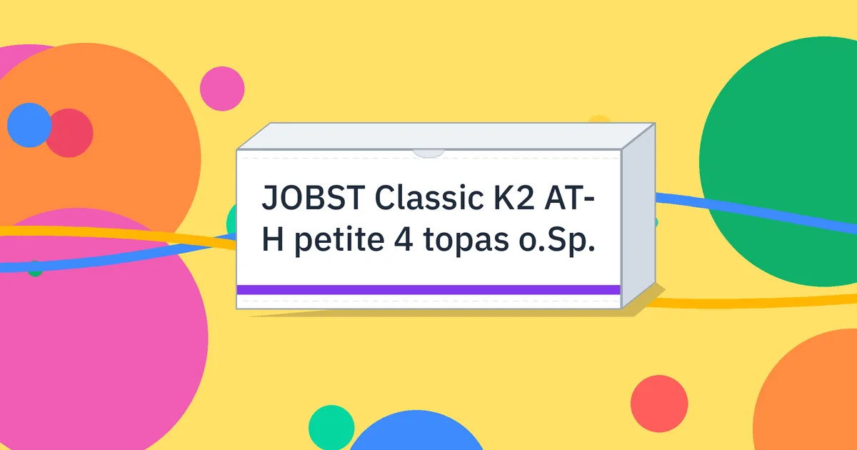 Symbolbild: Packung mit der Aufschrift JOBST Classic K2 AT-H petite 4 topas o.Sp. (PZN 13067856) – Verfügbarkeit und Bezug in Apotheken in Frankfurt am Main