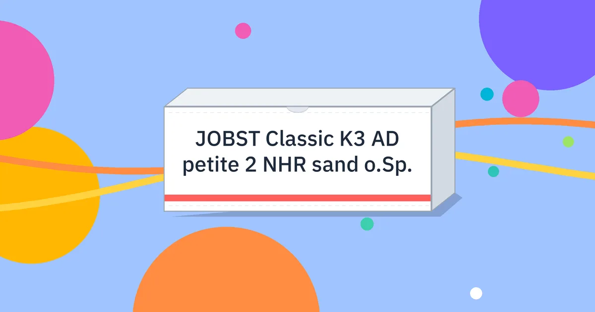 Symbolbild: Packung mit der Aufschrift JOBST Classic K3 AD petite 2 NHR sand o.Sp. (PZN 13070309) – Verfügbarkeit und Bezug in Apotheken in Frankfurt am Main