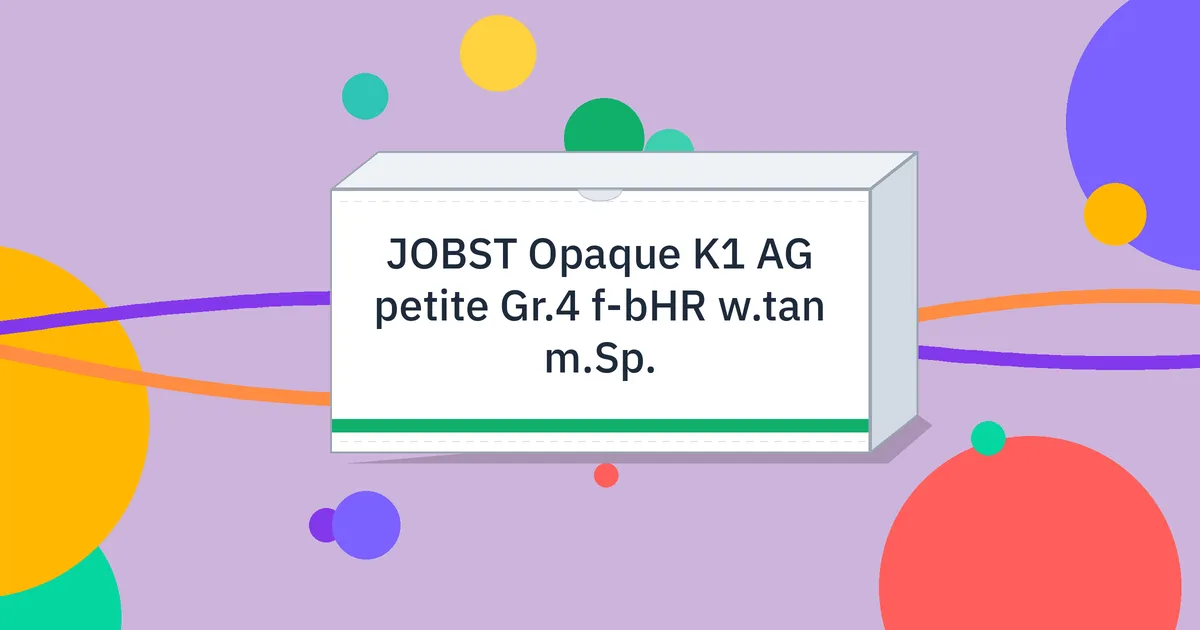 Symbolbild: Packung mit der Aufschrift JOBST Opaque K1 AG petite Gr.4 f-bHR w.tan m.Sp. (PZN 16270003) – Verfügbarkeit und Bezug in Apotheken in Frankfurt am Main