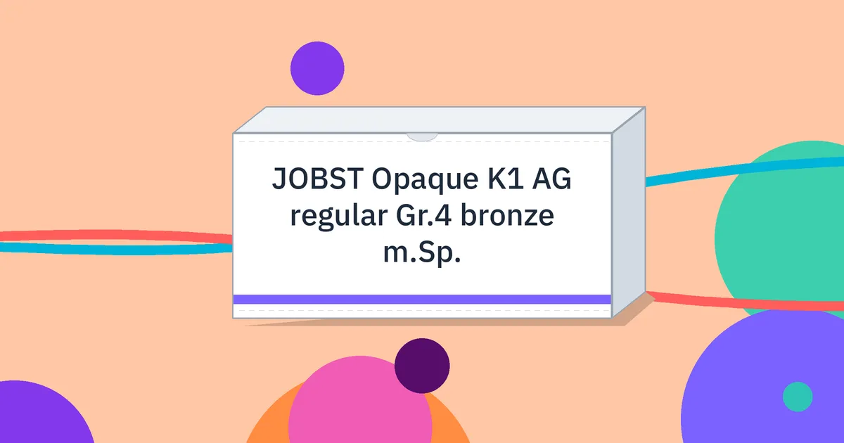 Symbolbild: Packung mit der Aufschrift JOBST Opaque K1 AG regular Gr.4 bronze m.Sp. (PZN 13090335) – Verfügbarkeit und Bezug in Apotheken in Frankfurt am Main