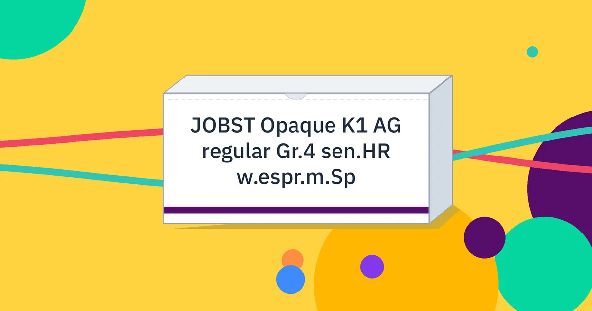 Symbolbild: Packung mit der Aufschrift JOBST Opaque K1 AG regular Gr.4 sen.HR w.espr.m.Sp (PZN 16267679) – Verfügbarkeit und Bezug in Apotheken in Frankfurt am Main