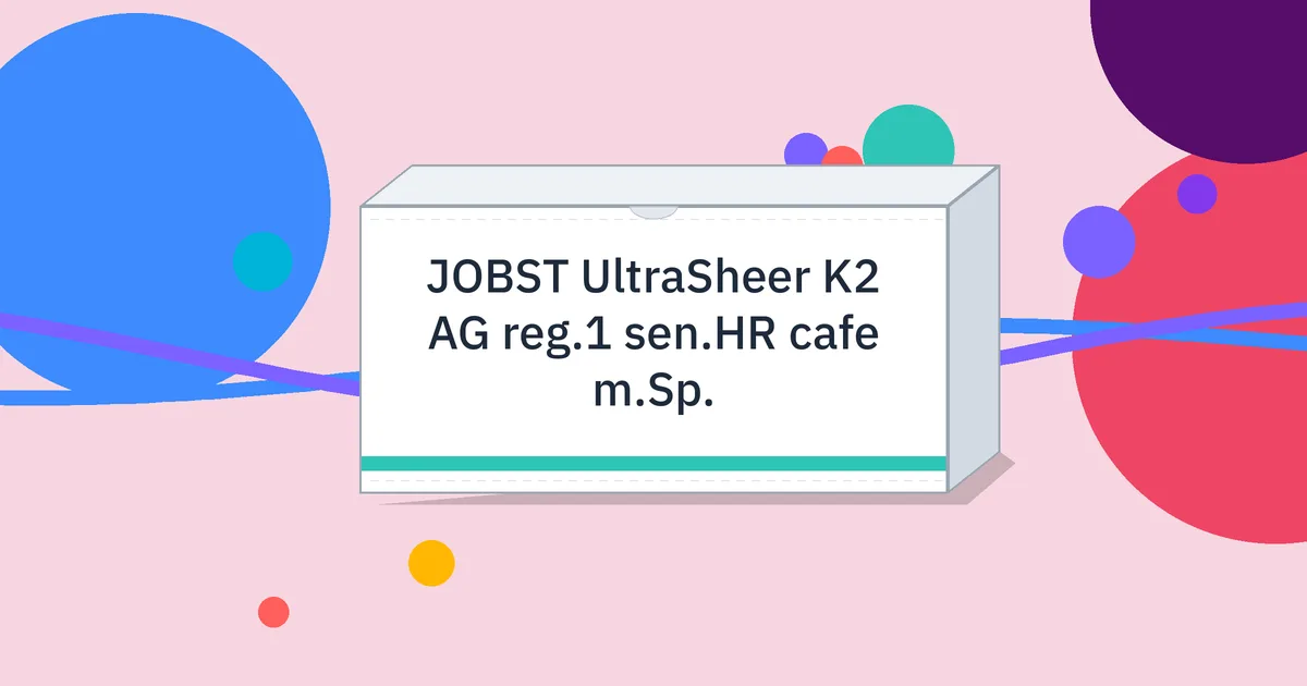 Symbolbild: Packung mit der Aufschrift JOBST UltraSheer K2 AG reg.1 sen.HR cafe m.Sp. (PZN 13123514) – Verfügbarkeit und Bezug in Apotheken in Frankfurt am Main