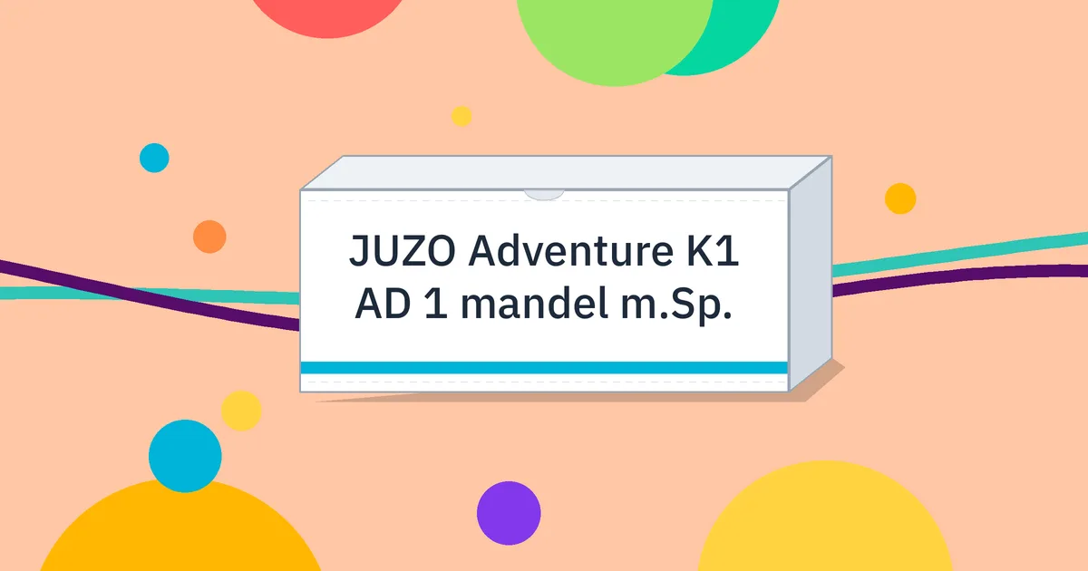 Symbolbild: Packung mit der Aufschrift JUZO Adventure K1 AD 1 mandel m.Sp. (PZN 14971434) – Verfügbarkeit und Bezug in Apotheken in Frankfurt am Main