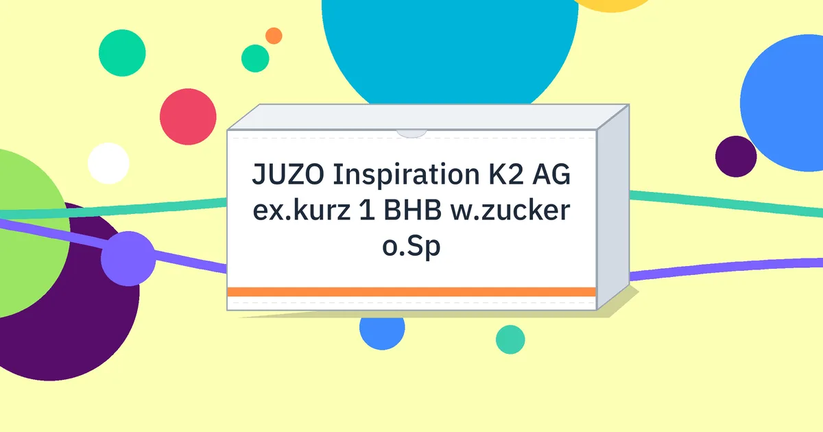 Symbolbild: Packung mit der Aufschrift JUZO Inspiration K2 AG ex.kurz 1 BHB w.zucker o.Sp (PZN 14851670) – Verfügbarkeit und Bezug in Apotheken in Frankfurt am Main