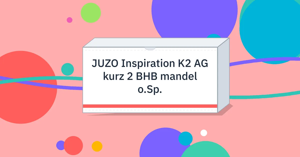 Symbolbild: Packung mit der Aufschrift JUZO Inspiration K2 AG kurz 2 BHB mandel o.Sp. (PZN 14834973) – Verfügbarkeit und Bezug in Apotheken in Frankfurt am Main