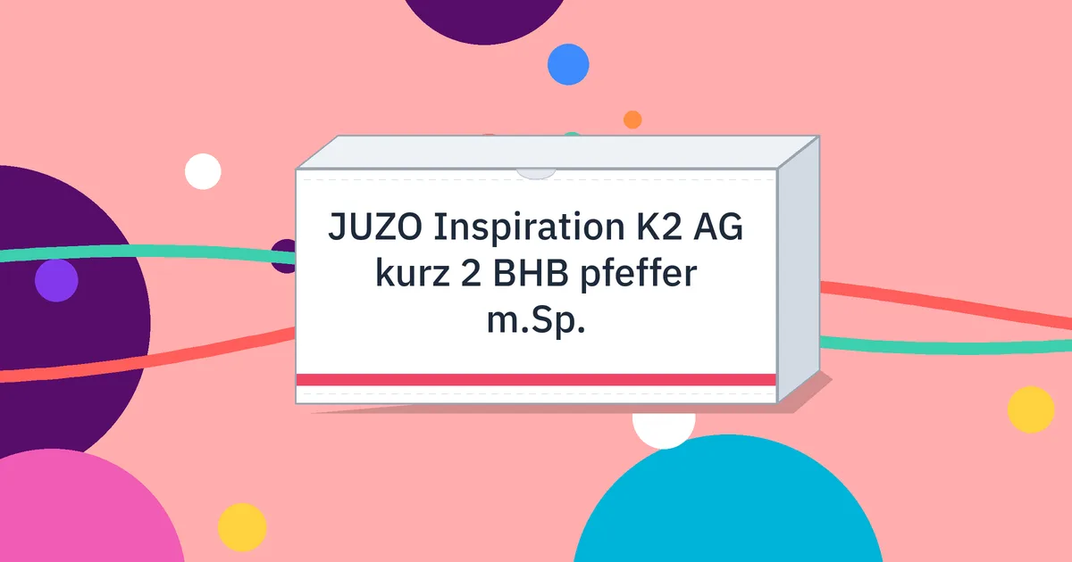 Symbolbild: Packung mit der Aufschrift JUZO Inspiration K2 AG kurz 2 BHB pfeffer m.Sp. (PZN 14833927) – Verfügbarkeit und Bezug in Apotheken in Frankfurt am Main