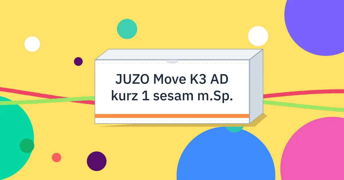 Symbolbild: Packung mit der Aufschrift JUZO Move K3 AD kurz 1 sesam m.Sp. (PZN 18567954) – Verfügbarkeit und Bezug in Apotheken in Frankfurt am Main