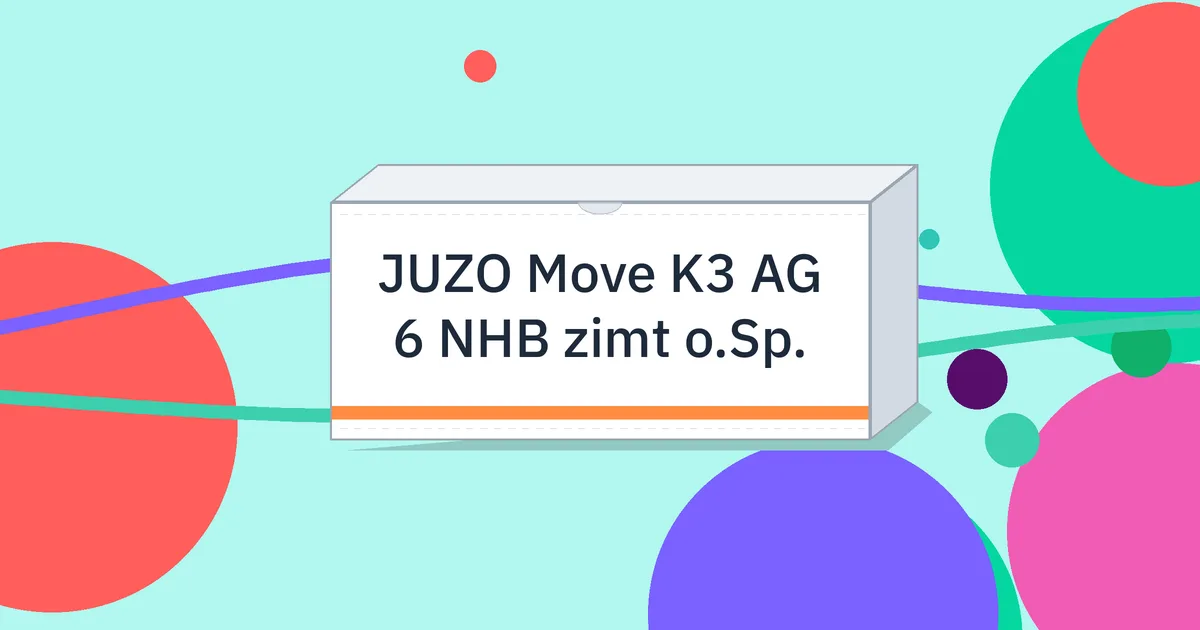 Symbolbild: Packung mit der Aufschrift JUZO Move K3 AG 6 NHB zimt o.Sp. (PZN 18577208) – Verfügbarkeit und Bezug in Apotheken in Frankfurt am Main