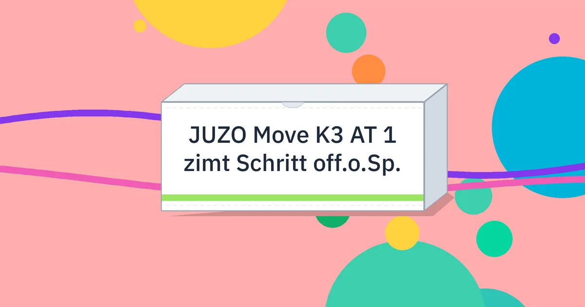 Symbolbild: Packung mit der Aufschrift JUZO Move K3 AT 1 zimt Schritt off.o.Sp. (PZN 20678879) – Verfügbarkeit und Bezug in Apotheken in Frankfurt am Main