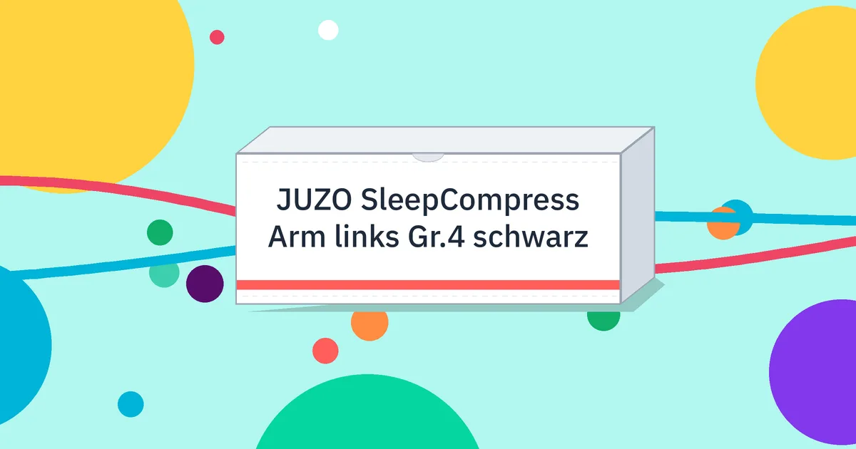 Symbolbild: Packung mit der Aufschrift JUZO SleepCompress Arm links Gr.4 schwarz (PZN 18298767) – Verfügbarkeit und Bezug in Apotheken in Frankfurt am Main
