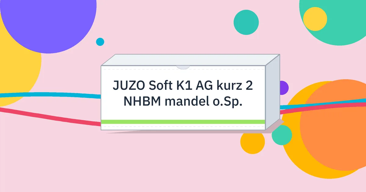 Symbolbild: Packung mit der Aufschrift JUZO Soft K1 AG kurz 2 NHBM mandel o.Sp. (PZN 14996285) – Verfügbarkeit und Bezug in Apotheken in Frankfurt am Main