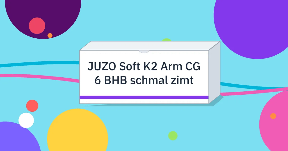 Symbolbild: Packung mit der Aufschrift JUZO Soft K2 Arm CG 6 BHB schmal zimt (PZN 15511367) – Verfügbarkeit und Bezug in Apotheken in Frankfurt am Main