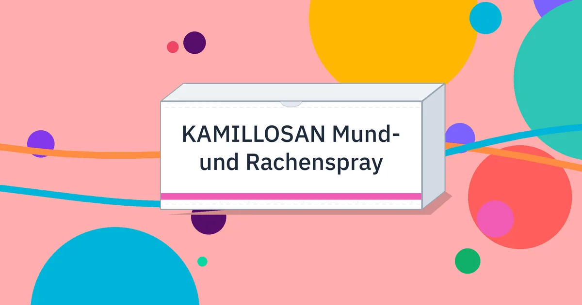 Symbolbild: Packung mit der Aufschrift KAMILLOSAN Mund- und Rachenspray (PZN 05973405) – Verfügbarkeit und Bezug in Apotheken in Frankfurt am Main