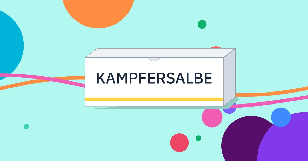 Symbolbild: Packung mit der Aufschrift KAMPFERSALBE (PZN 18424462) – Verfügbarkeit und Bezug in Apotheken in Frankfurt am Main