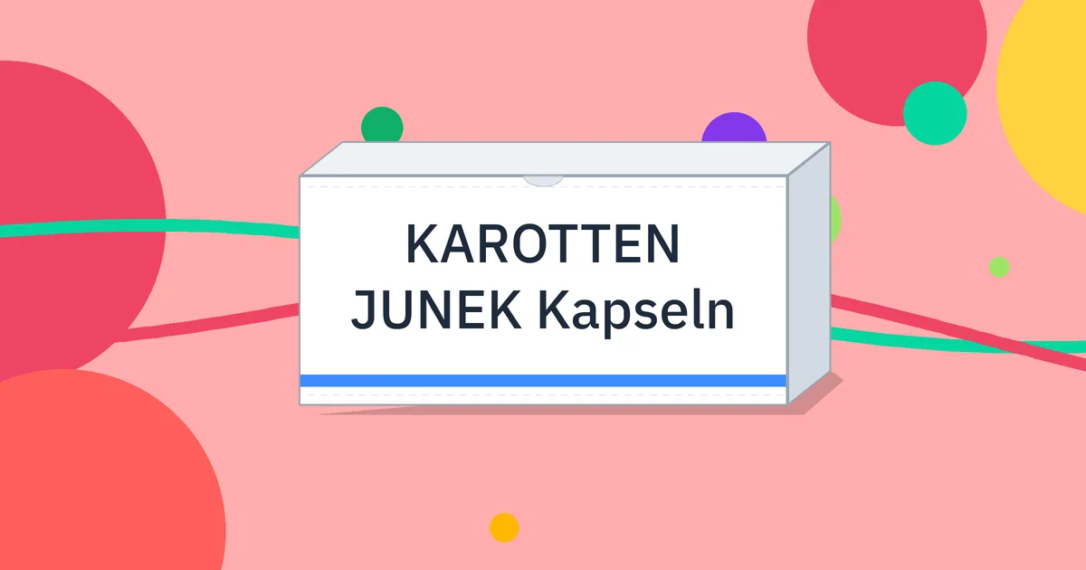 Symbolbild: Packung mit der Aufschrift KAROTTEN JUNEK Kapseln (PZN 10337120) – Verfügbarkeit und Bezug in Apotheken in Frankfurt am Main