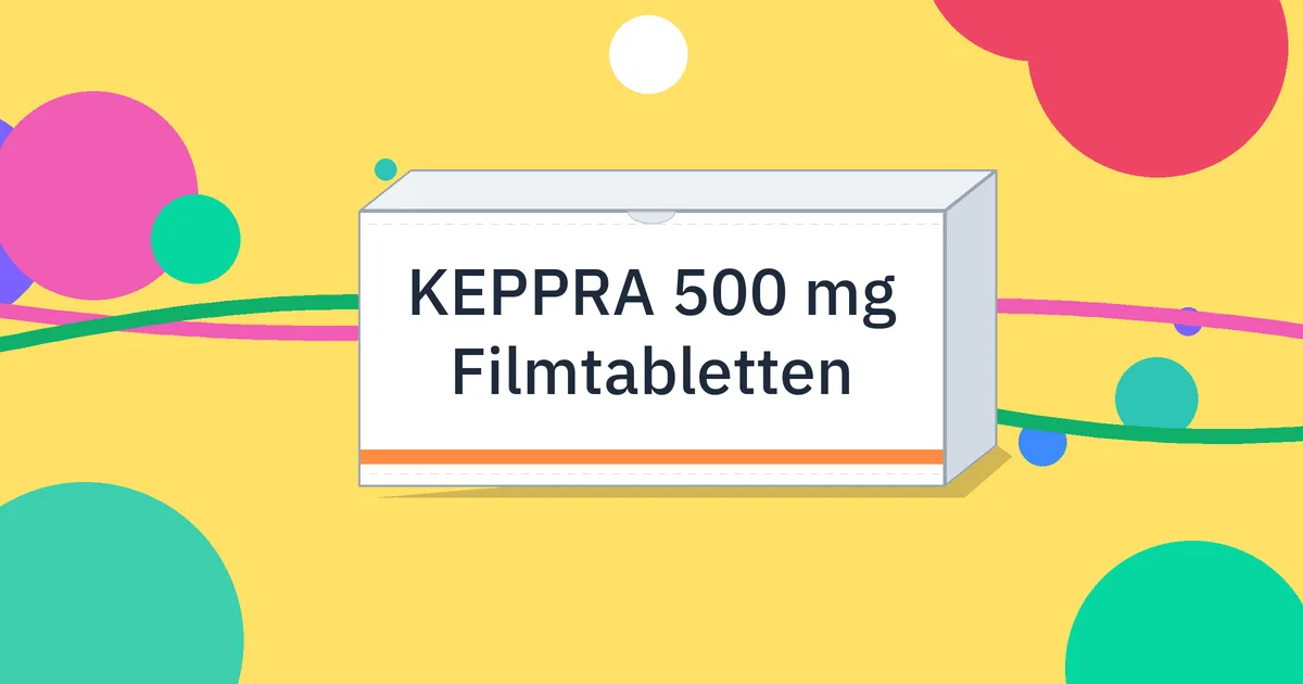 Symbolbild: Packung mit der Aufschrift KEPPRA 500 mg Filmtabletten (PZN 01557928) – Verfügbarkeit und Bezug in Apotheken in Frankfurt am Main
