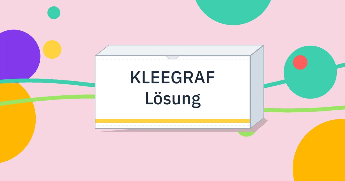 Symbolbild: Packung mit der Aufschrift KLEEGRAF Lösung (PZN 04891556) – Verfügbarkeit und Bezug in Apotheken in Frankfurt am Main