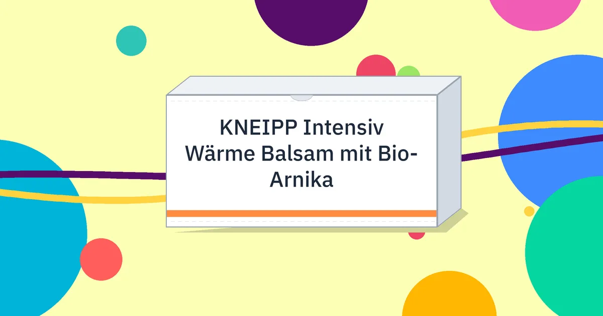 Symbolbild: Packung mit der Aufschrift KNEIPP Intensiv Wärme Balsam mit Bio-Arnika (PZN 19381772) – Verfügbarkeit und Bezug in Apotheken in Frankfurt am Main