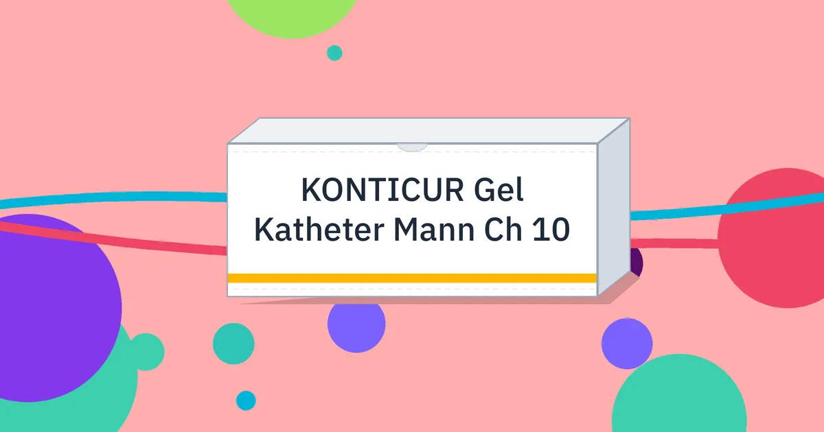 Symbolbild: Packung mit der Aufschrift KONTICUR Gel Katheter Mann Ch 10 (PZN 10099287) – Verfügbarkeit und Bezug in Apotheken in Frankfurt am Main