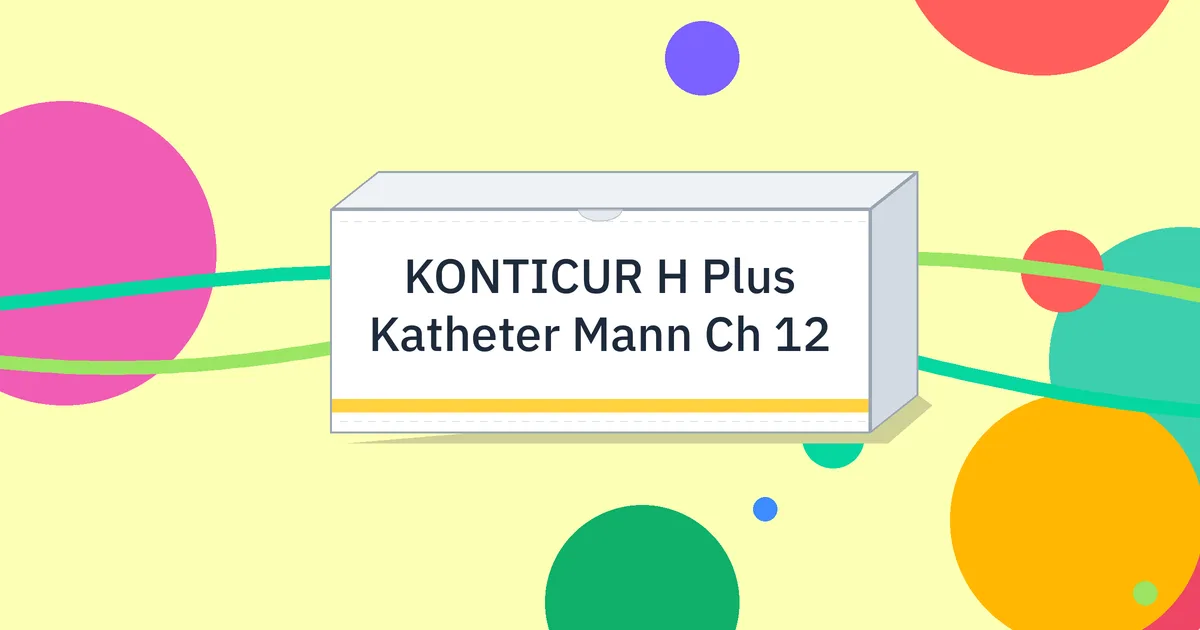 Symbolbild: Packung mit der Aufschrift KONTICUR H Plus Katheter Mann Ch 12 (PZN 20022794) – Verfügbarkeit und Bezug in Apotheken in Frankfurt am Main
