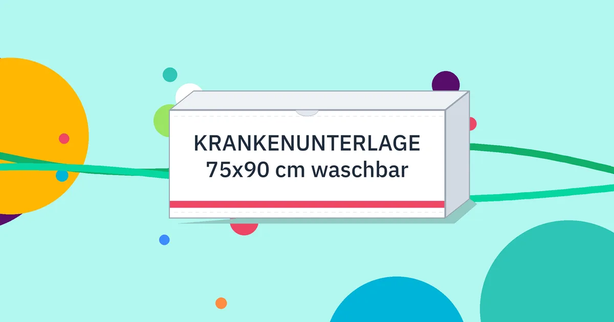 Symbolbild: Packung mit der Aufschrift KRANKENUNTERLAGE 75x90 cm waschbar (PZN 01372436) – Verfügbarkeit und Bezug in Apotheken in Frankfurt am Main