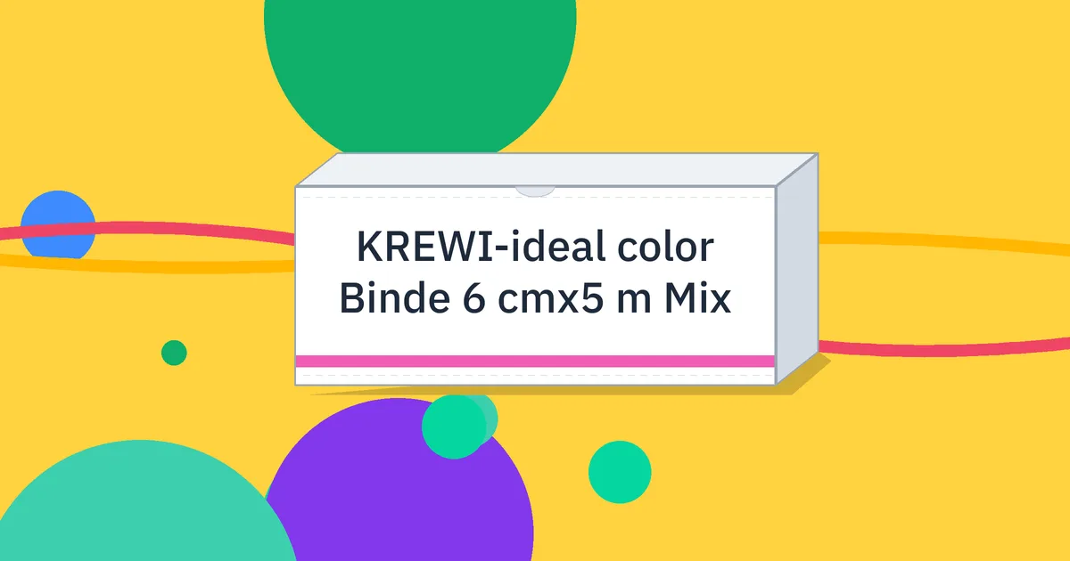 Symbolbild: Packung mit der Aufschrift KREWI-ideal color Binde 6 cmx5 m Mix (PZN 12444506) – Verfügbarkeit und Bezug in Apotheken in Frankfurt am Main